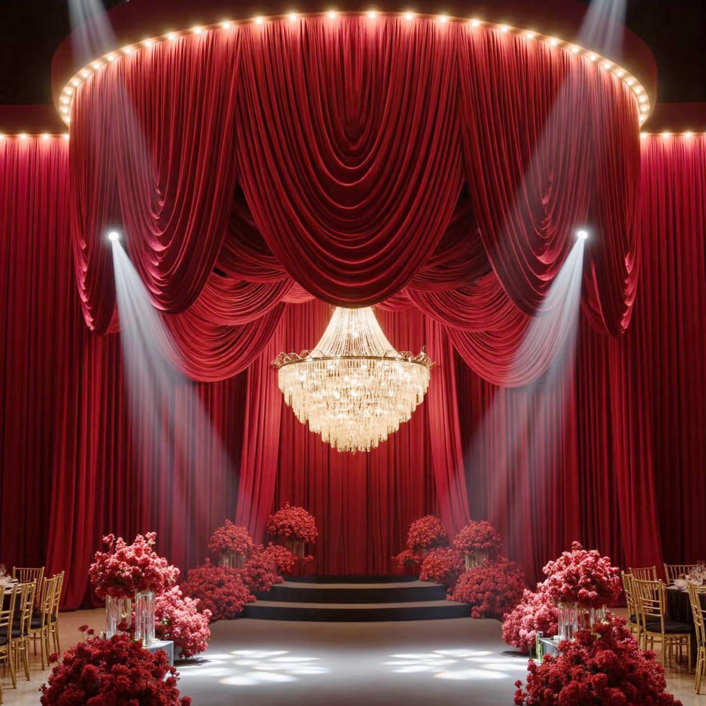 婚庆弧形幔幕布宴会演出活动装饰打底背景布幔舞台造型弹力布帷幔