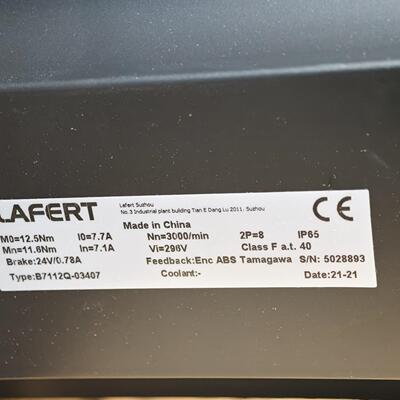 议价B7112Q-03407 伺服电机 LAFERT拉法特工控自动化配件维修