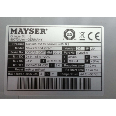 德国优势 MAYSER 继电器SG-EFS全系列1001272 SG-EFS114ZK2/1