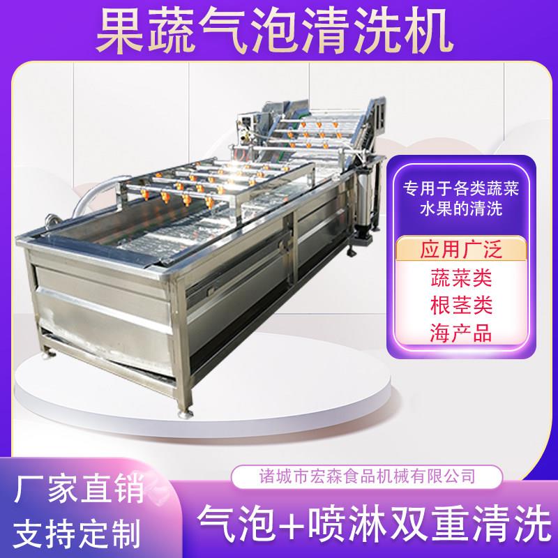 大型蔬菜清洗机洗菜机器商用果蔬气泡清洗机净菜自动化加工生产线