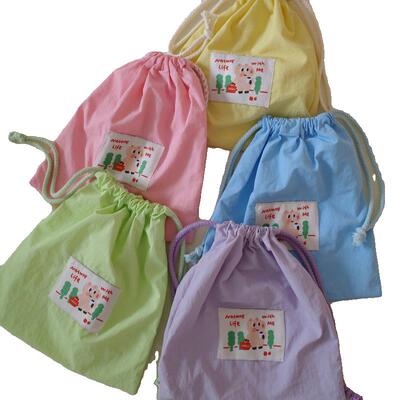 jobbo猪猪自然生活收纳束口袋日常少女粉色薄荷曼波风家居整理