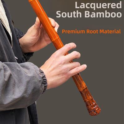 大漆南箫乐器初学入门专业演奏级8孔萧大头带竹子根部G调洞箫斑竹