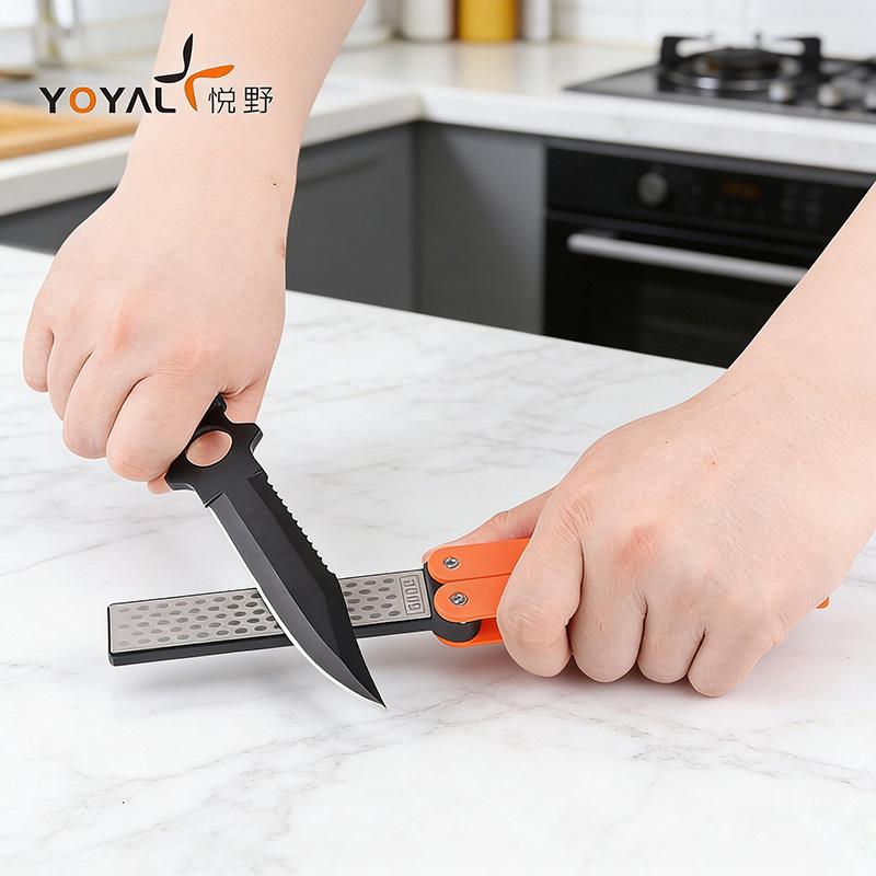 悦野磨刀器家用厨房磨刀石便携式磨刀架多功能磨刀工具