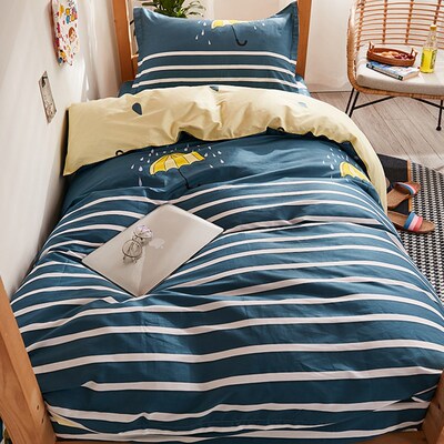 大学生宿舍床上三件套纯棉全棉床单被罩被K套男女寝室上下铺套装