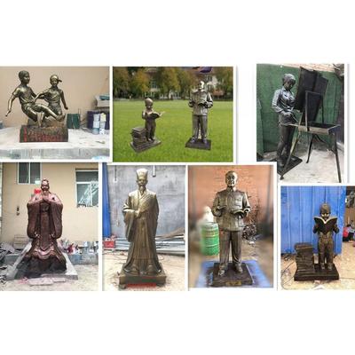 玻璃钢科学家钱学森雕像校园教育人物读书教学大禹治水铸铜雕塑