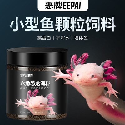 六角恐龙饲料吃的东西鱼食鱼粮食物下沉颗粒饲养鱼料美西螈专用粮