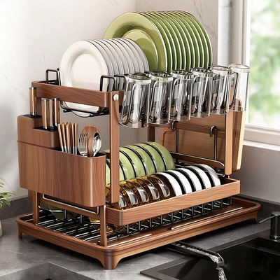 厨房碗碟收纳沥水晾晒架