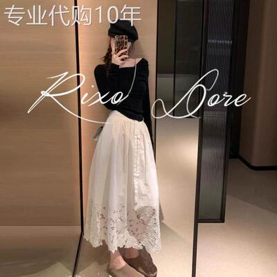 RIXO DORE法式高级感复古半身裙女重工定花工艺设计仙女风a字裙