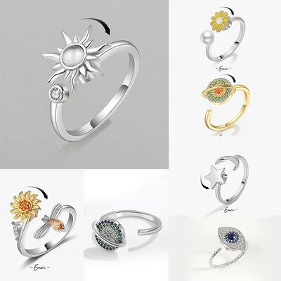 Anti Stress Anxiety Fidget Rings for Women Satinless Steel