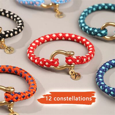 12 Constellations Bacelet Men Women Handmade Baided Colo