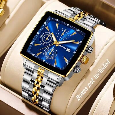 Luxury Square Dial Men Quartz WristwatchStainless Steel Man