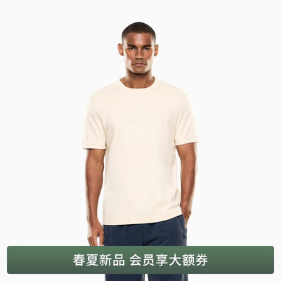 EA7/阿玛尼男士纯棉圆领短袖T恤