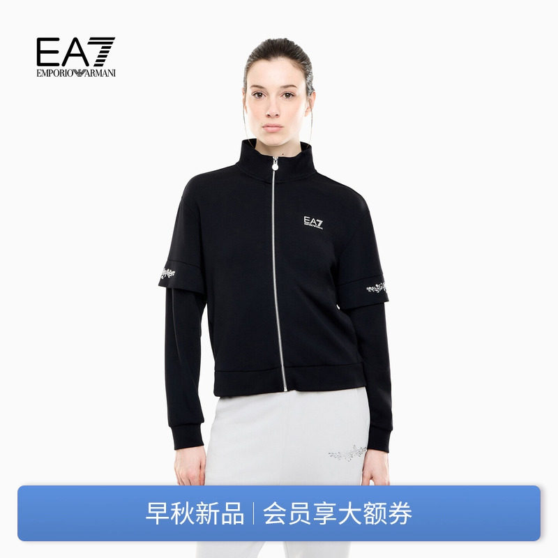 EMPORIO ARMANI/阿玛尼EA7/秋新款女士立领拉链水钻运动夹克外套