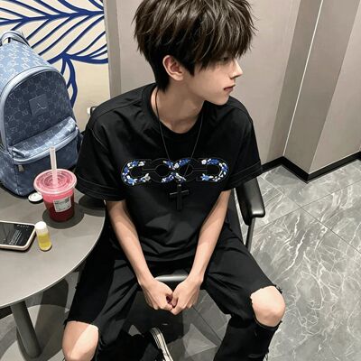 GOOD刺绣短袖T恤男女夏季宽松