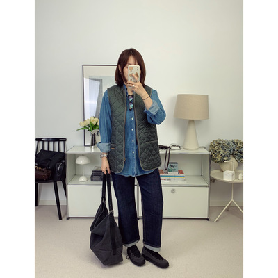 英伦Bar*bour风格菱格绗缝薄棉内胆马甲25秋冬新款【鸬鹚】