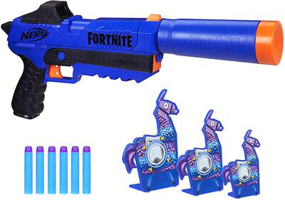 Nerf 热火 Fortnite SP-R蓝色沙鹰堡垒之夜软弹发射器玩具枪橙机