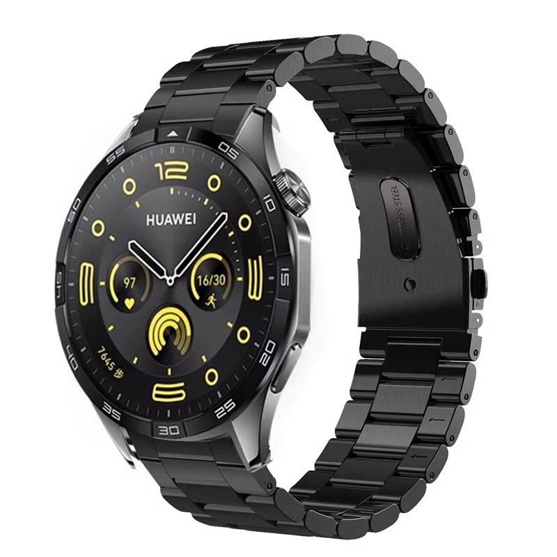 适用华为huawei GT7七代智能手表不锈钢弧口三珠商务表带男女46mm