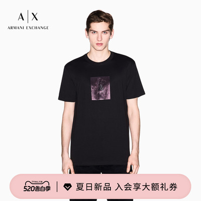 AX/阿玛尼男士圆领短袖正肩T恤