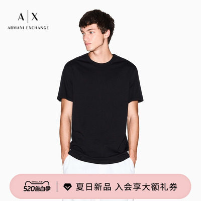 AX/阿玛尼男士纯棉圆领短袖T恤