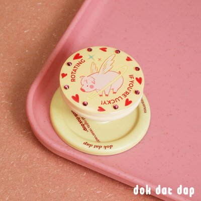 dokdatdap原创猪猪游乐园磁吸手机支架个性可爱贴钻磁吸支架小众