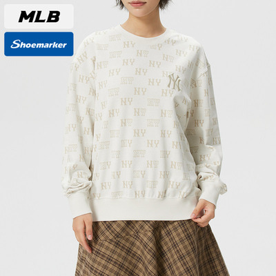 MLB男女装NY休闲卫衣2026春季新款圆领运动服宽松套头衫3AMTM0461