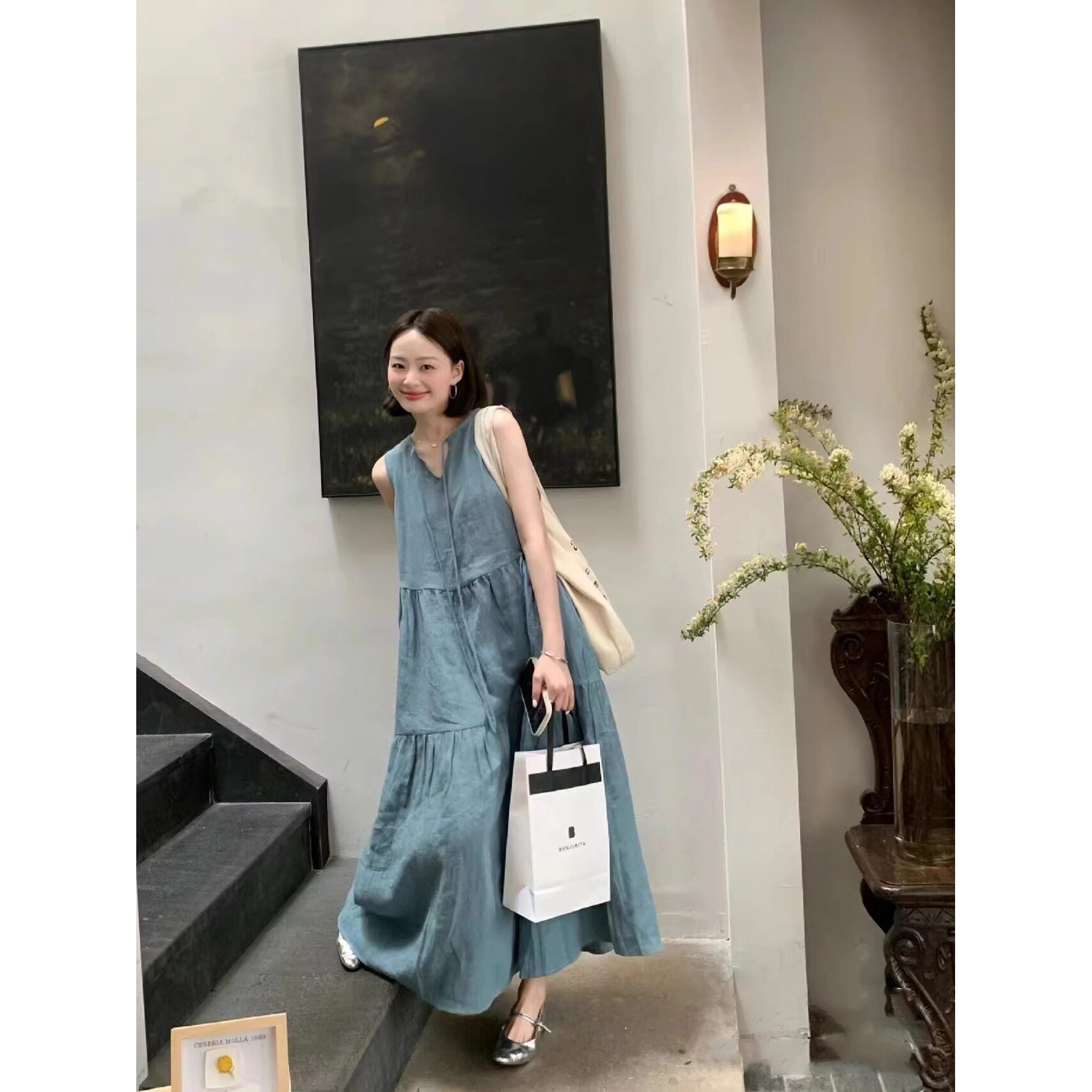 孕妇装法式气质背心连衣裙子夏季2026年新款女装高级感小个子长裙