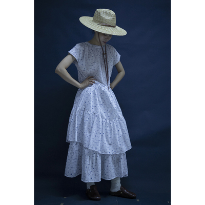 英国liberty25Tana Lawn cotton《The Cast act》云状贝壳褶皱裙