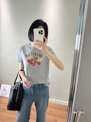 wenlustore春夏新款复古美式番茄短袖T恤女