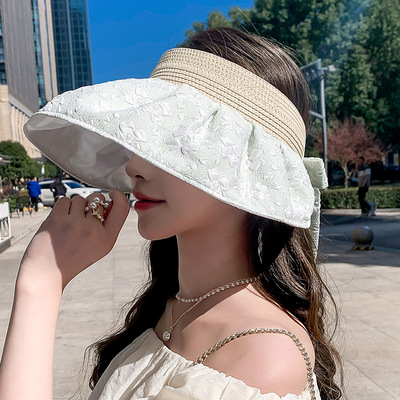 贝壳防晒帽女夏季防紫外线贝壳遮阳空顶遮脸太阳帽子大檐骑车网红
