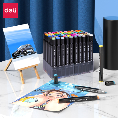 得力70806布袋装黑杆彩色马克笔