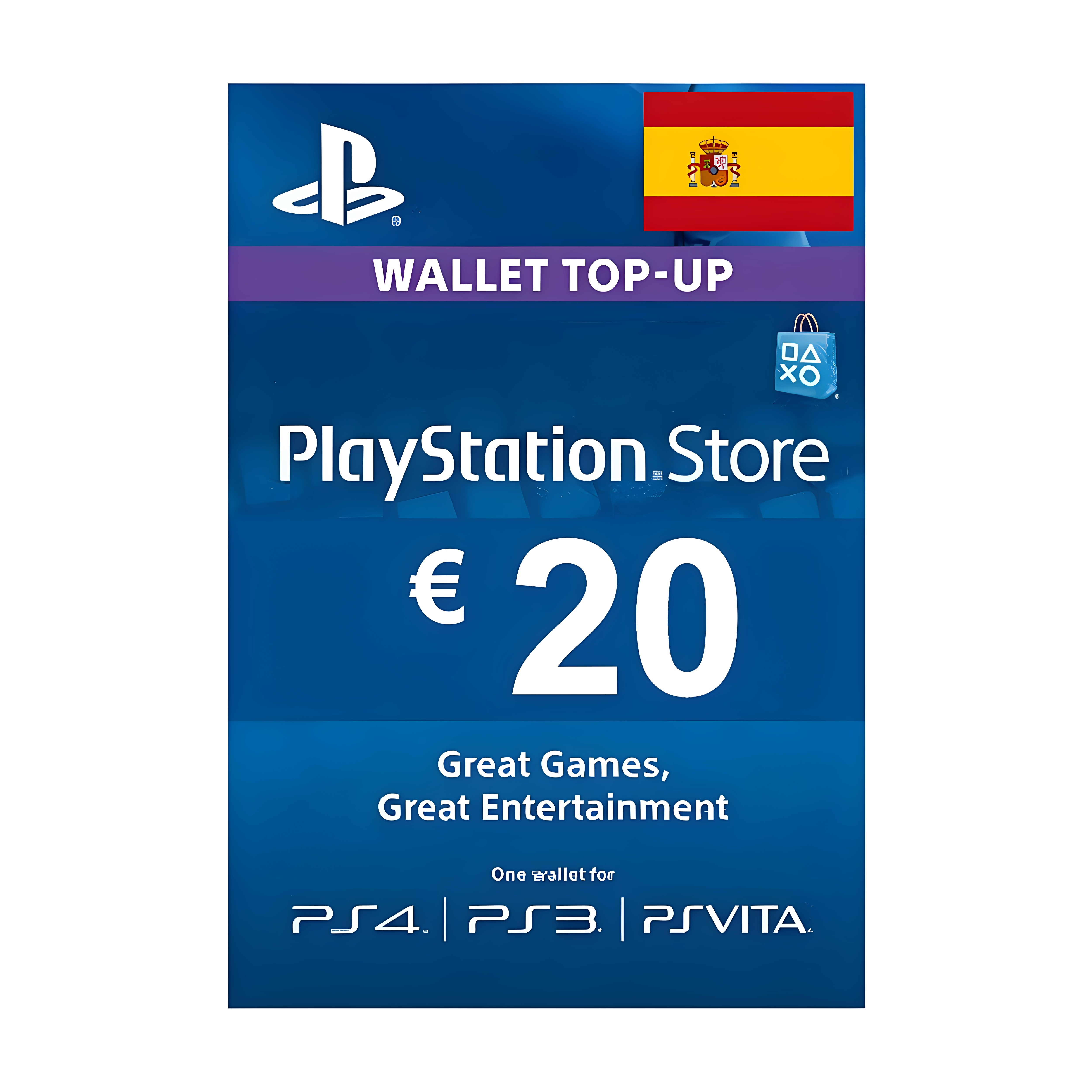 西班牙PSN商店充值卡20EUR欧元 PS5/PS4/PS3 Código de descarga
