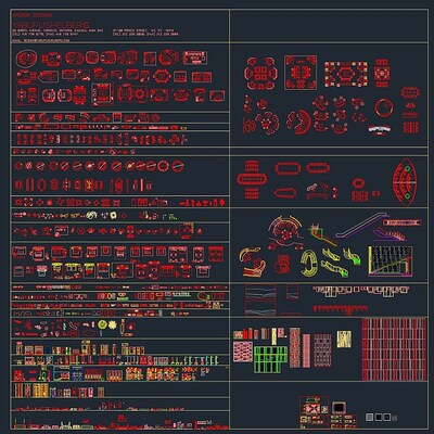 CAD图库家装公装商业空间常用平立面图库图块设计素材