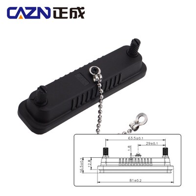 正成防水连接器DB9 DB15 DB25 DB37防尘盖D-SUB公 母座IP67防水盖