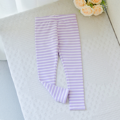 澳单2-10女童纯棉春秋条纹打底裤