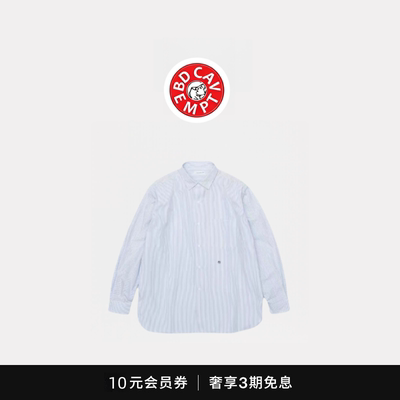 [5折现货]BD CAVEMPT小刺绣条纹衬衫宽松廓形休闲长袖条纹衬衣