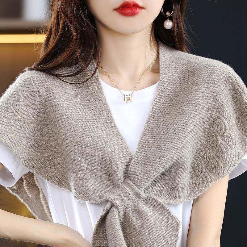 网红空调房披肩斗篷女2024针织保暖护肩颈坎肩夏季办公室外搭披风