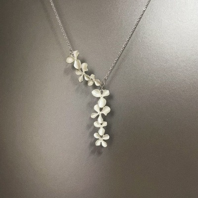 Vintage古着 Silver-plated flowers项链