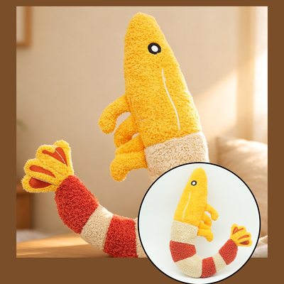 新品条纹大虾公仔大虾抱枕Shrimp Throw Pillow儿童礼物现货