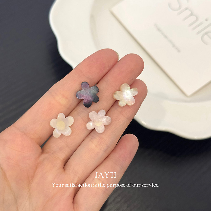 Jay'H 韩版炫彩花朵小扣子小清新女雪纺衬衣开衫旗袍连衣裙装饰扣