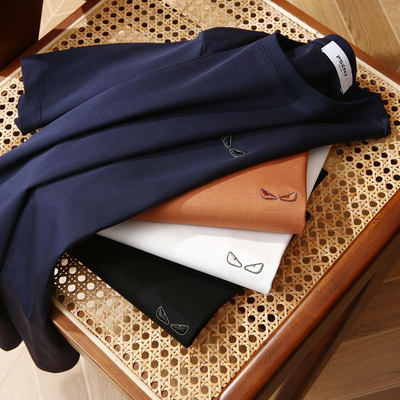 【王炸~80支液氨匹马棉+刺绣工艺】夏季男士圆领时尚百搭短袖T恤