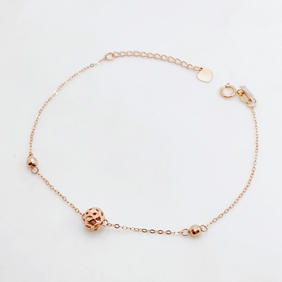 欧诗芙洛正品俄罗斯Au585珠珠手链新款女纯14K金彩金玫瑰金