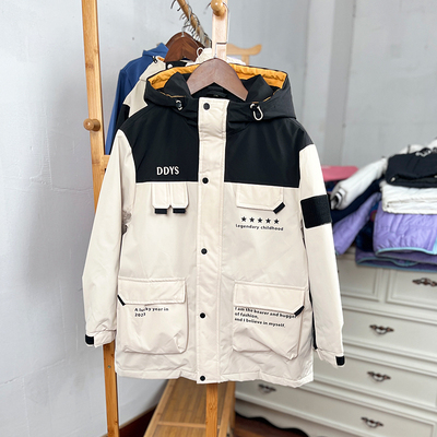 儿童薄款棉袄连帽棉衣休闲外套