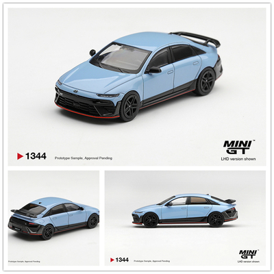 【预售】MINIGT 1:64 现代 Hyundai Ioniq 6 N 性能蓝珠光漆 车模
