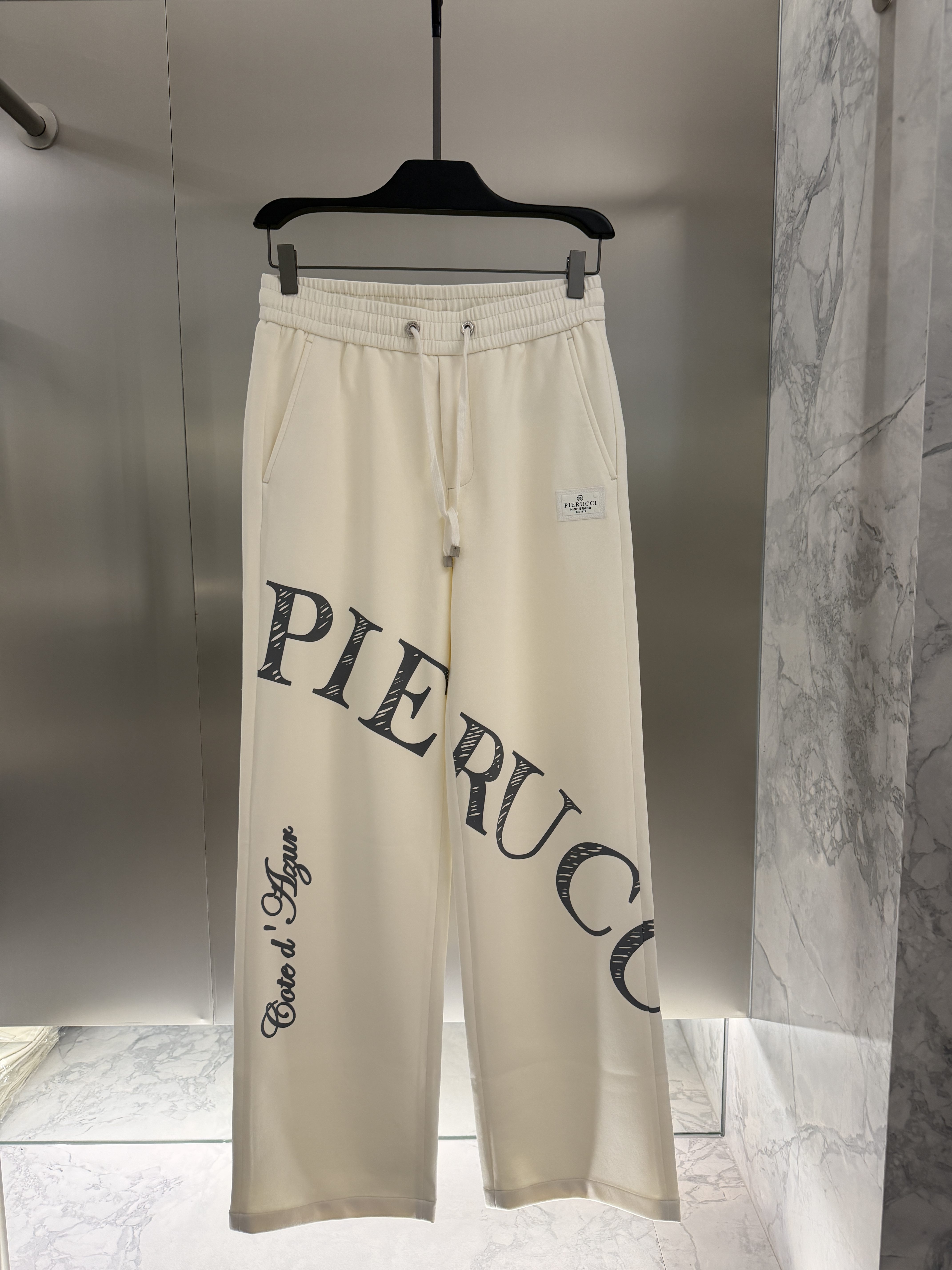 PIERRE PIERUCCI男装26夏季新款字母印花休闲裤直筒百搭款293506