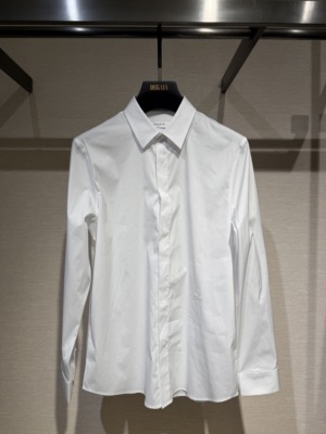 DEGAIA 26春夏新款 男士下摆logo刺绣休闲长袖衬衫 DUIAAC010578