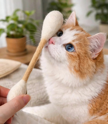 Cactus Wool Felted Stick猫咪自嗨解闷玩具逗猫棉花棒含猫薄荷