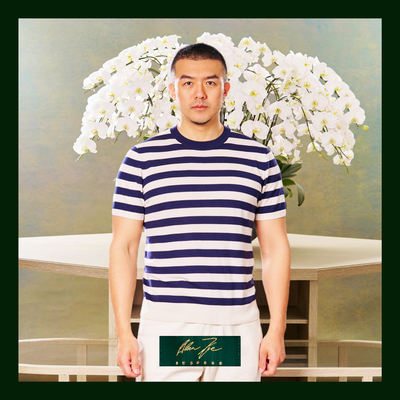 AllenXie丝羊绒羊毛短袖海魂衫