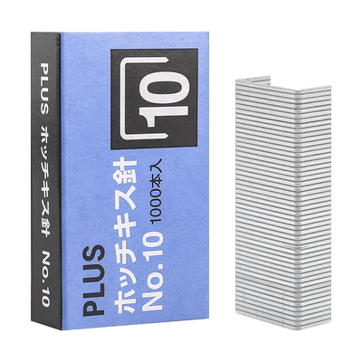 日本文具PLUS普乐士10号订书针小号订书机订书钉装订针盒装1000枚