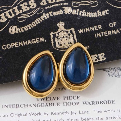 Napier水滴水晶气质耳夹