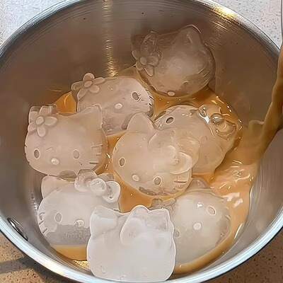 可爱小猫冰块模具按压冰格制冰神器家用食品级软硅胶冷冻格制冰盒
